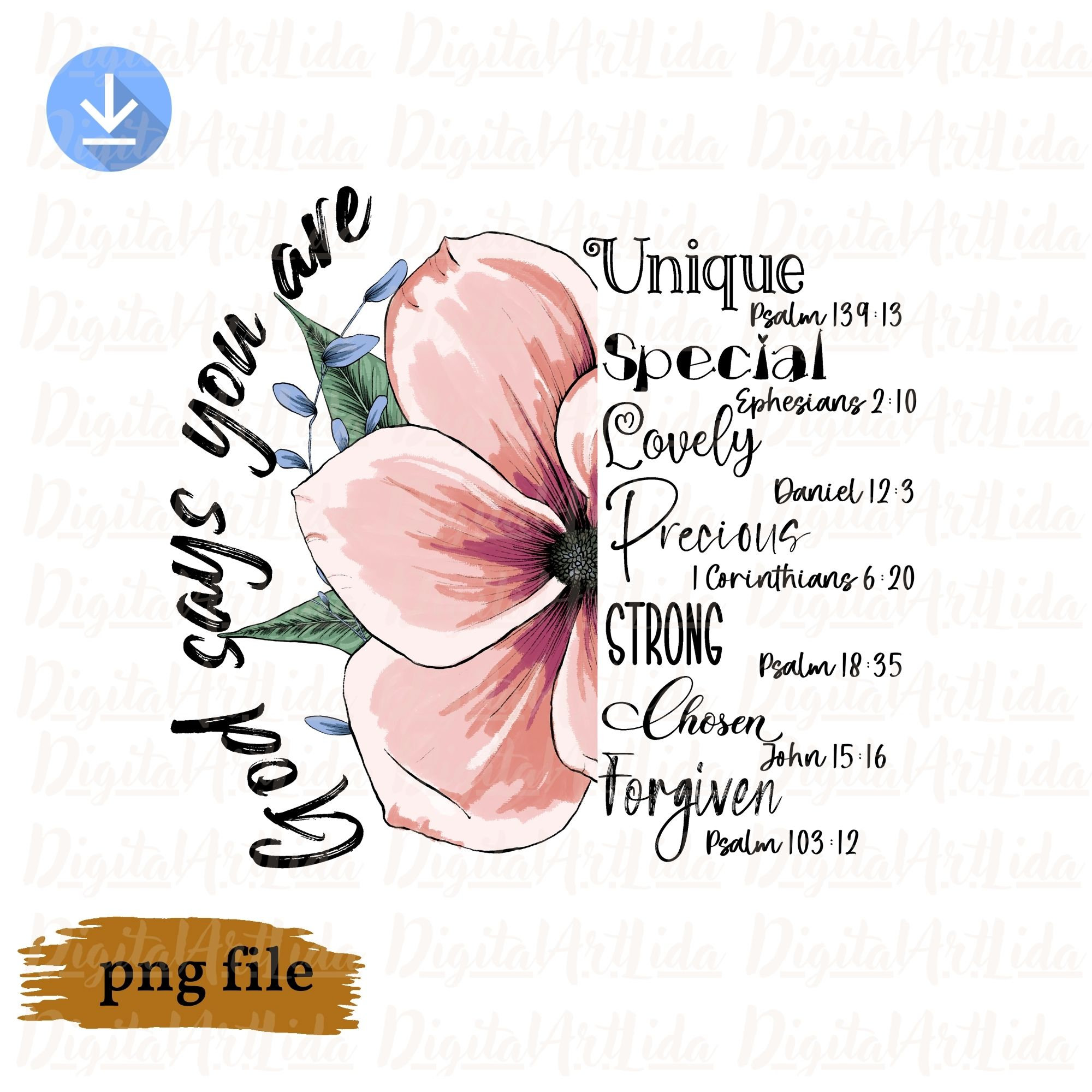 God Says You Are Png, Christian Design, Floral Christian Png, Positive Words Png, Christian ...