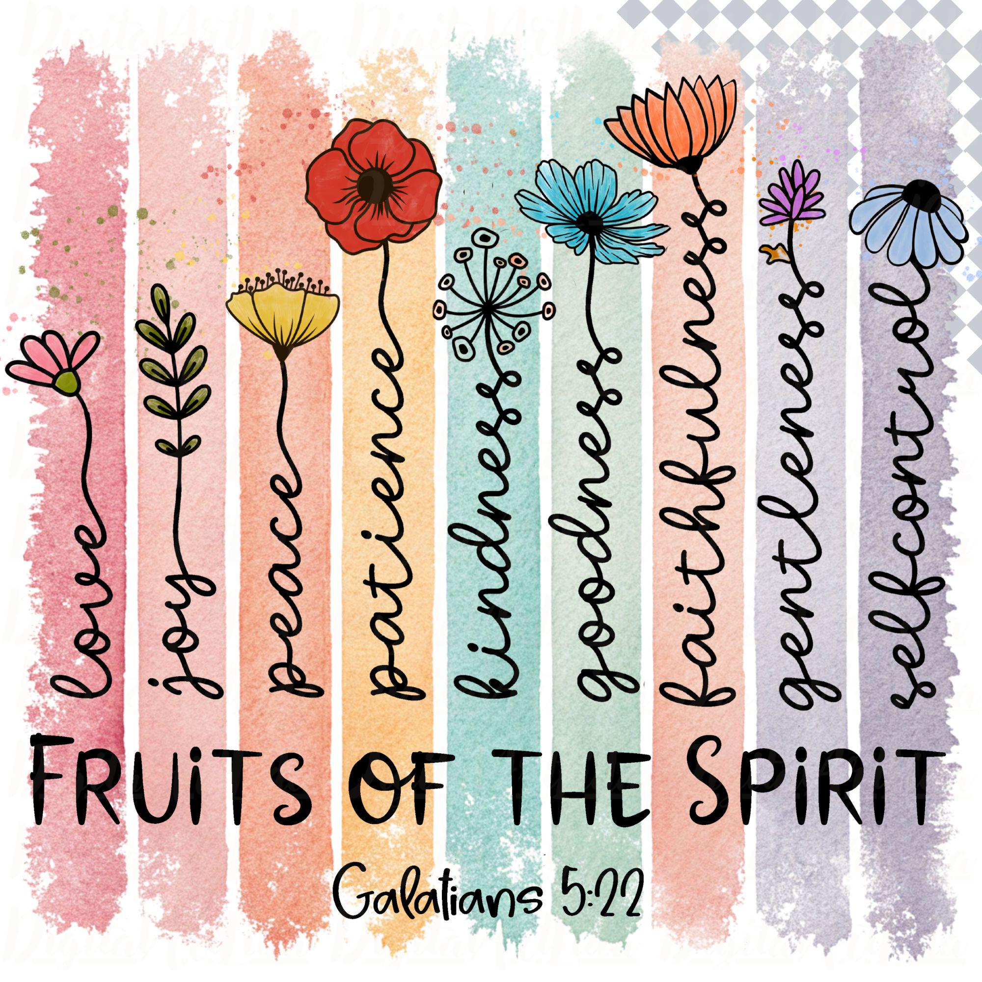 Fruits of the Spirit PNG: Wildflower Bible Verse Digital Download ...