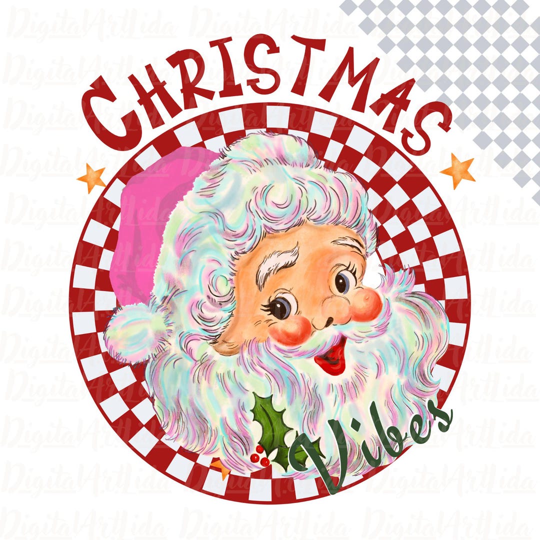 Retro Christmas Png, Retro Santa Png, Groovy Christmas Png, Christmas ...