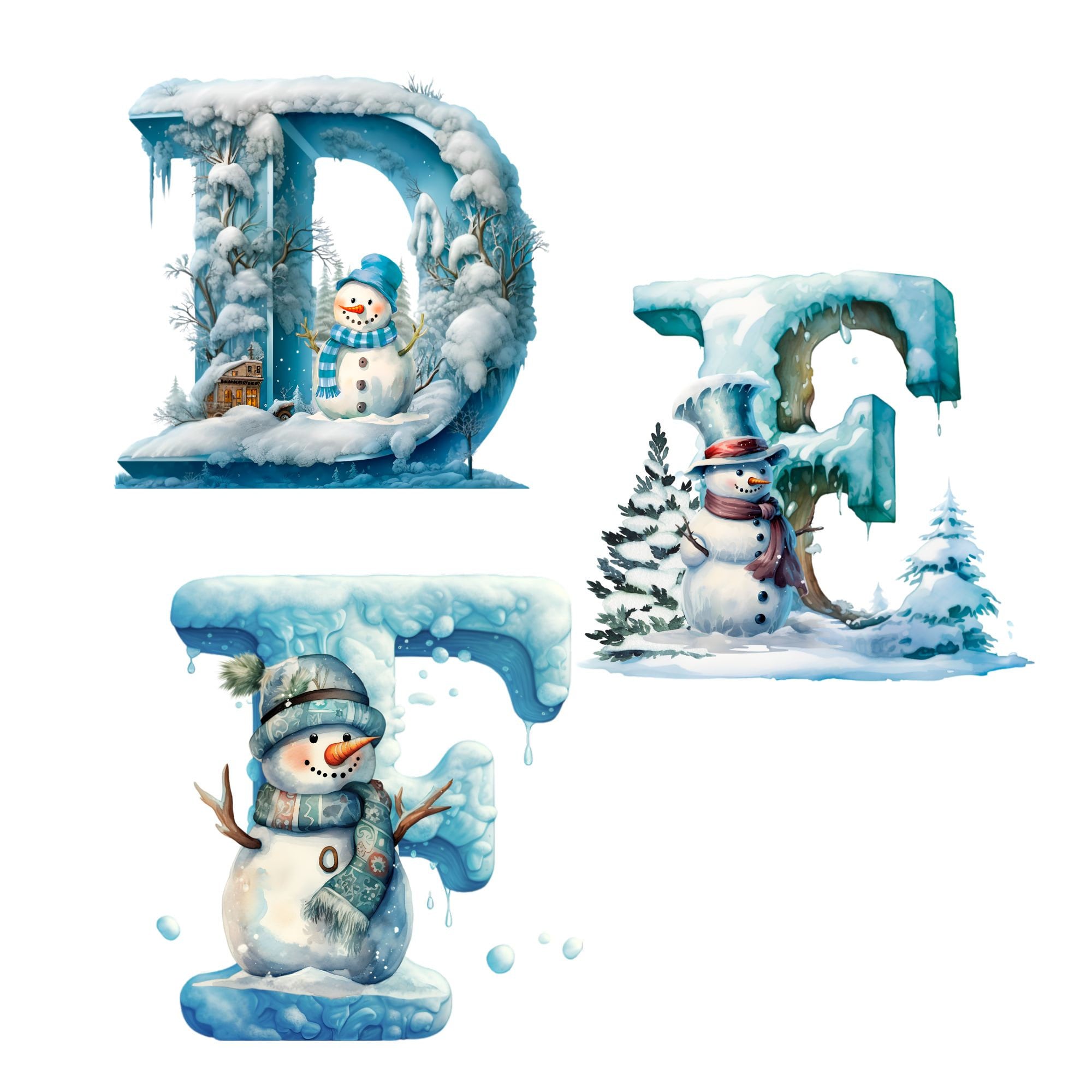 Snowman Alphabet, Letters Png, Alphabet Png, Snowman Clipart, Doodle ...