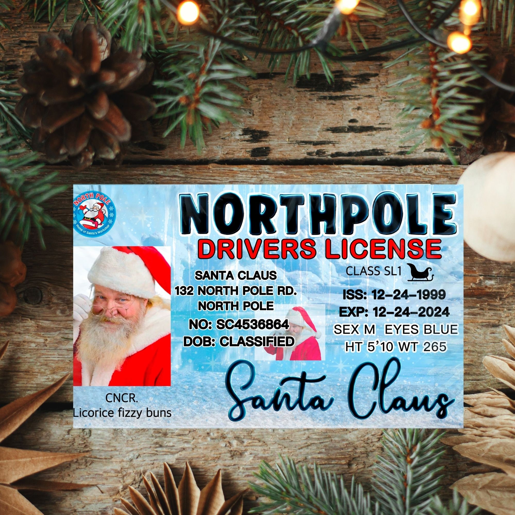 Santa Claus License Png Lost Driving License Designs - Etsy