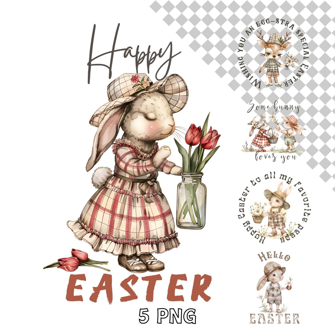 Cute Easter Bunny Clipart Designs Downloads, Happy Easter Png File ...