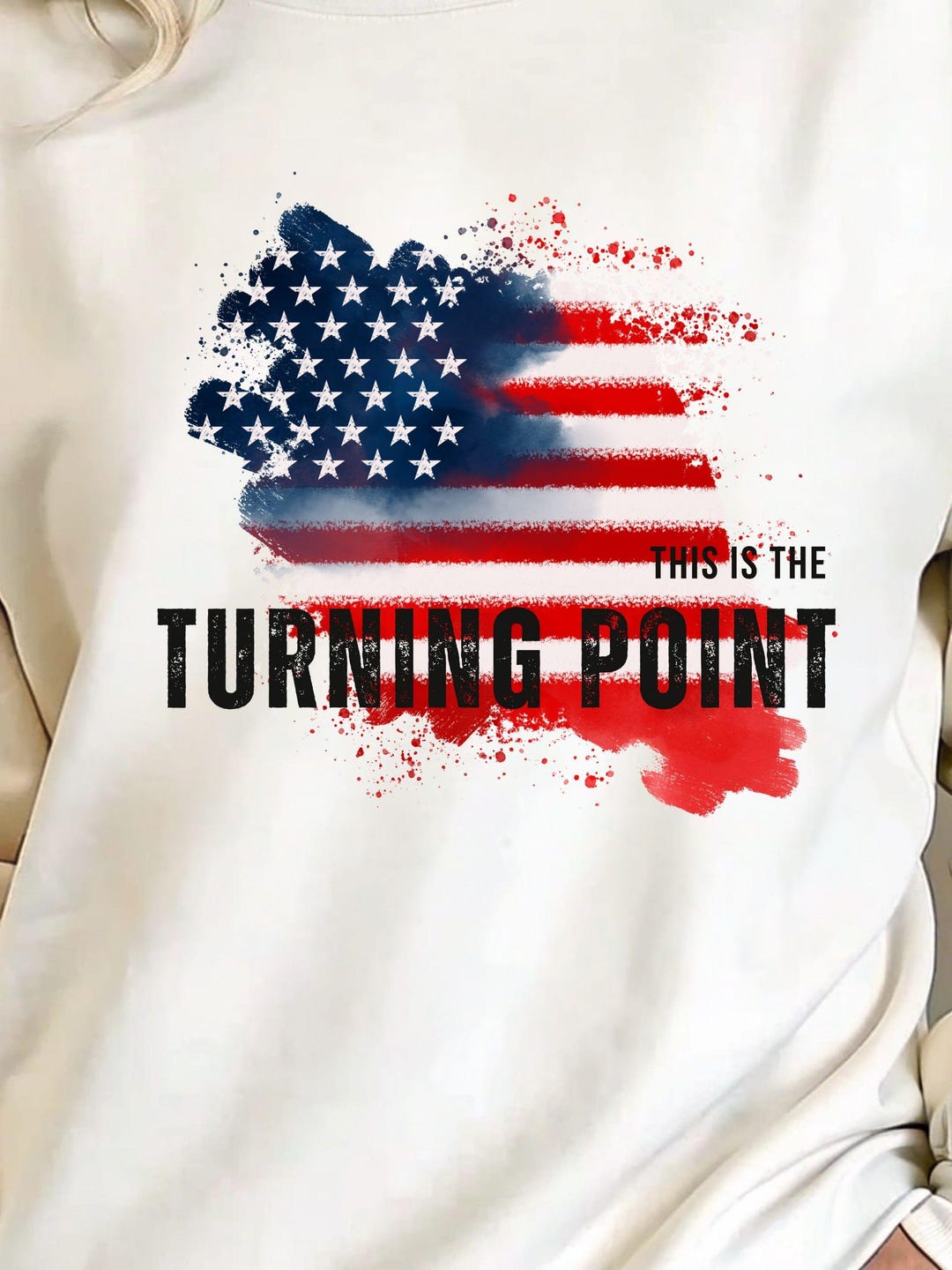 Turning Point Charlie Kirk PNG: American Flag Sublimation Design ...