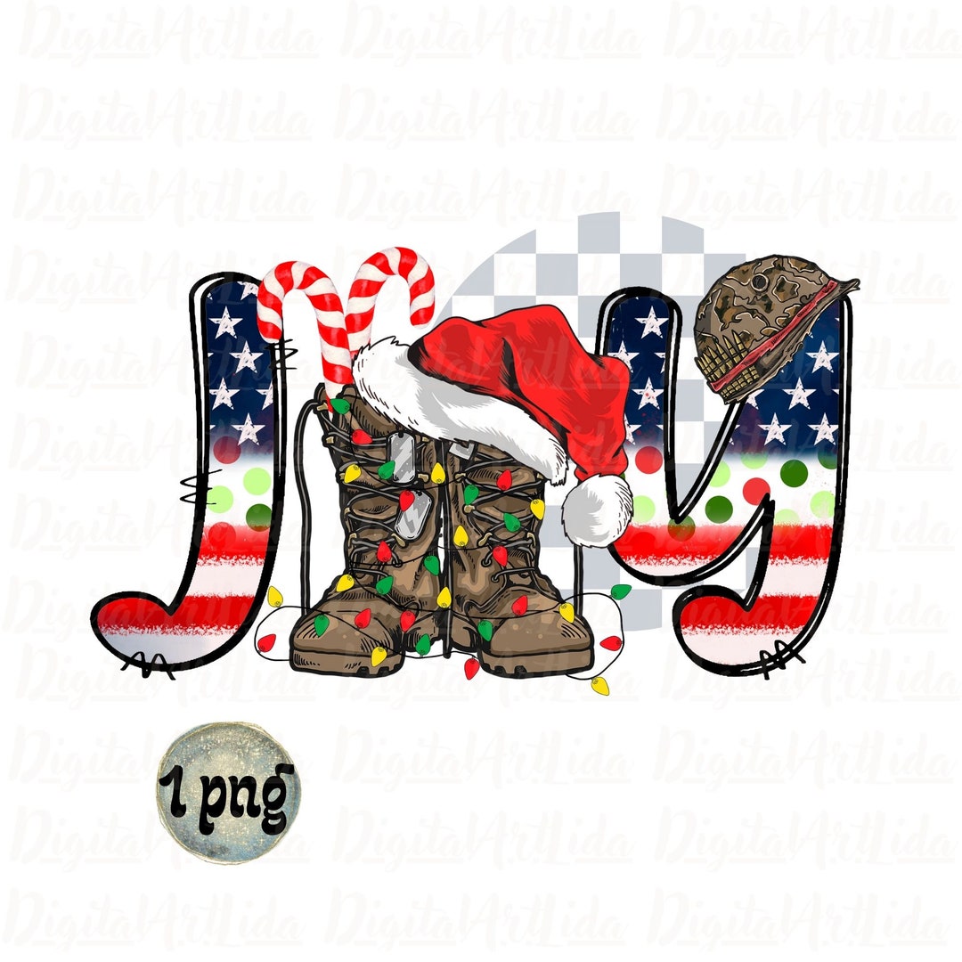 Christmas Army Joy Png Design Download, Army Veteran Boots Png ...