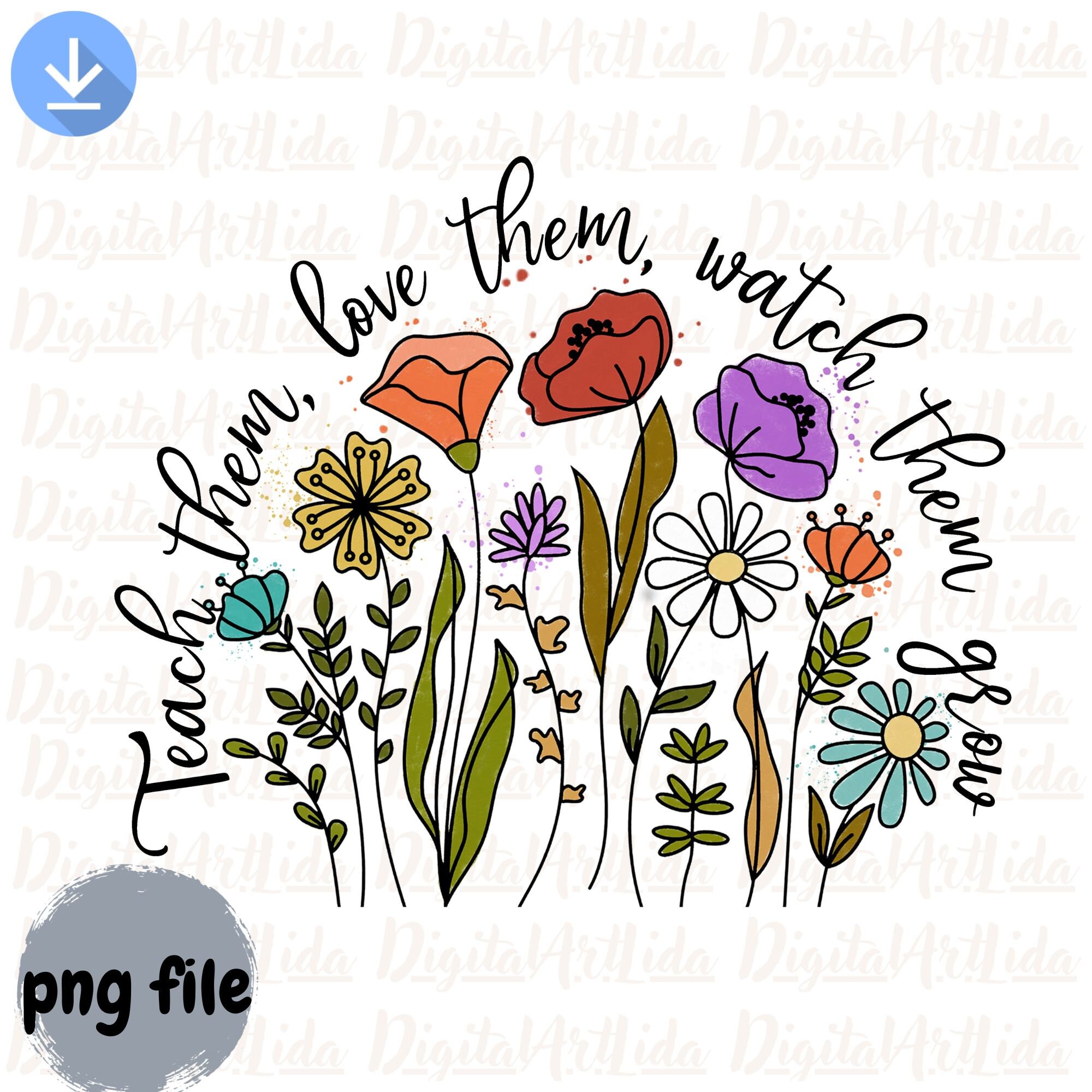 Retro Teacher Png Designs Download Teach Them Love Them Watch - Etsy