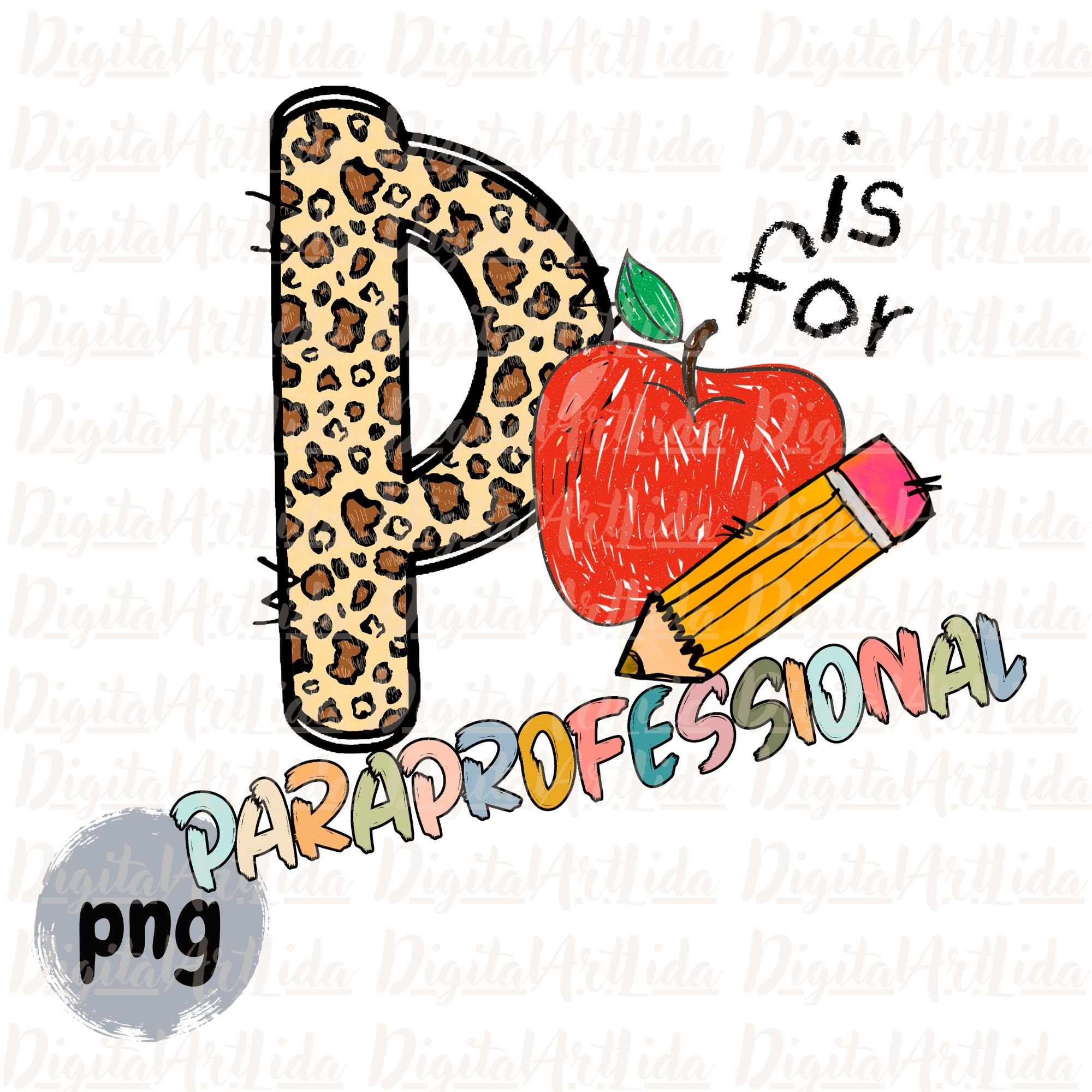 Leopard Paraprofessional Png P is for Paraprofessional Design - Etsy
