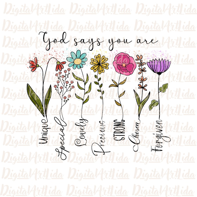 God Says You Are Png Digital Download Christian Sublimation Design God ...
