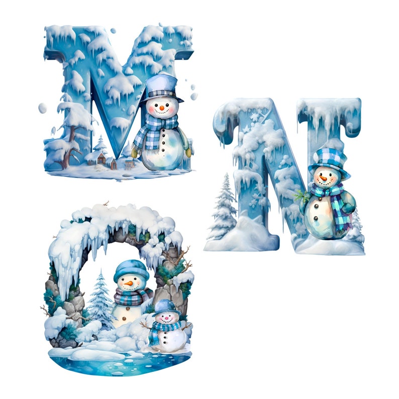 Snowman Alphabet, Letters Png, Alphabet Png, Snowman Clipart, Doodle ...