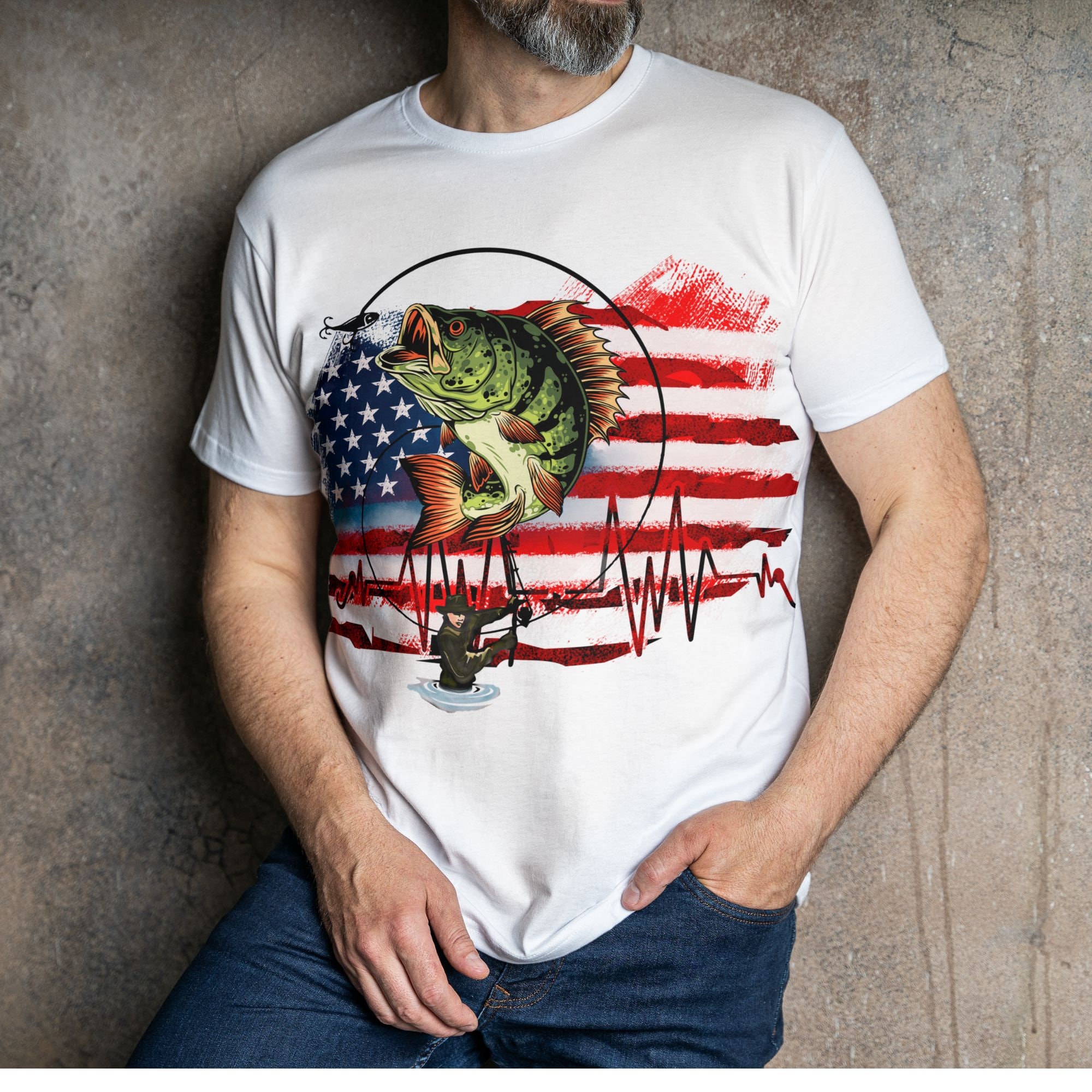 Perch Fishing Png American Flag Fishing Png File Fish Hook - Etsy
