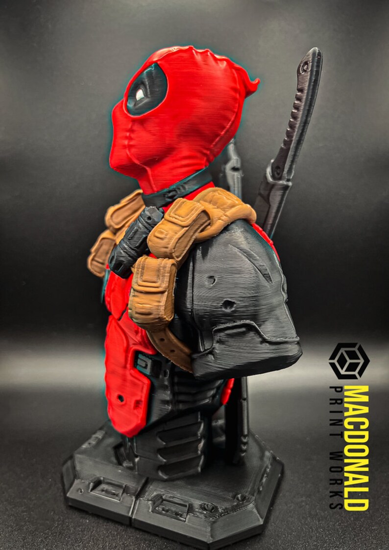 Collectible 3D Printed Deadpool Bust Perfect for Marvel Fans - Etsy