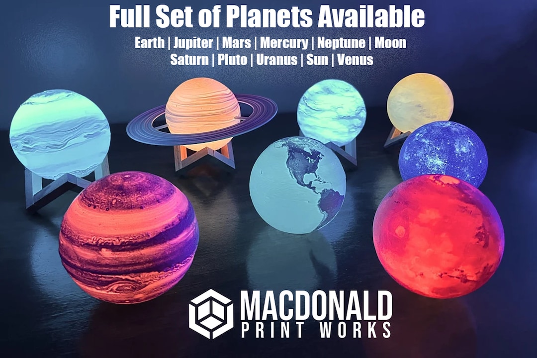 Planet Lamps With 16 Colors (real Space Data Images), Rechargeable ...