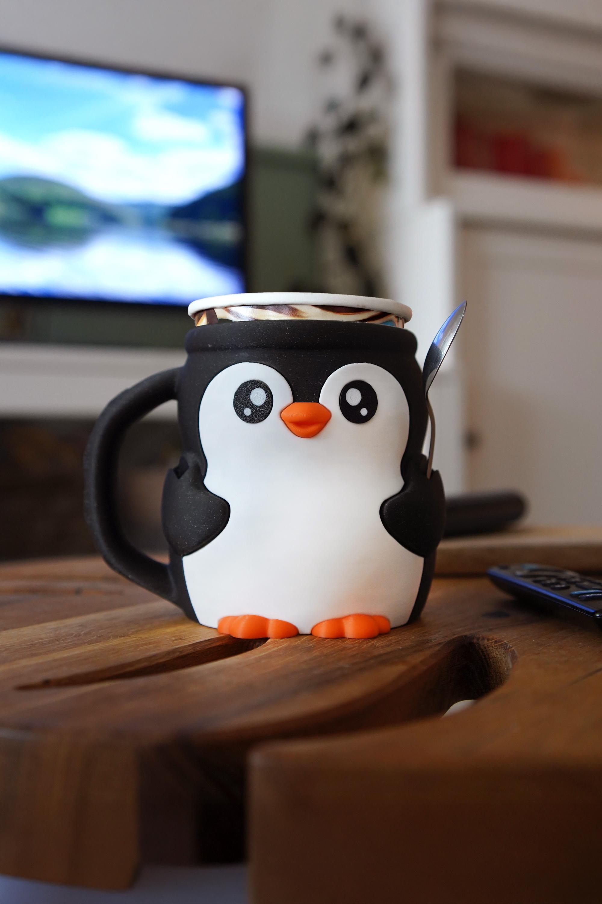 Pebbles the Penguin Ice Cream Pint Holder With Spoon Slots | Eco ...