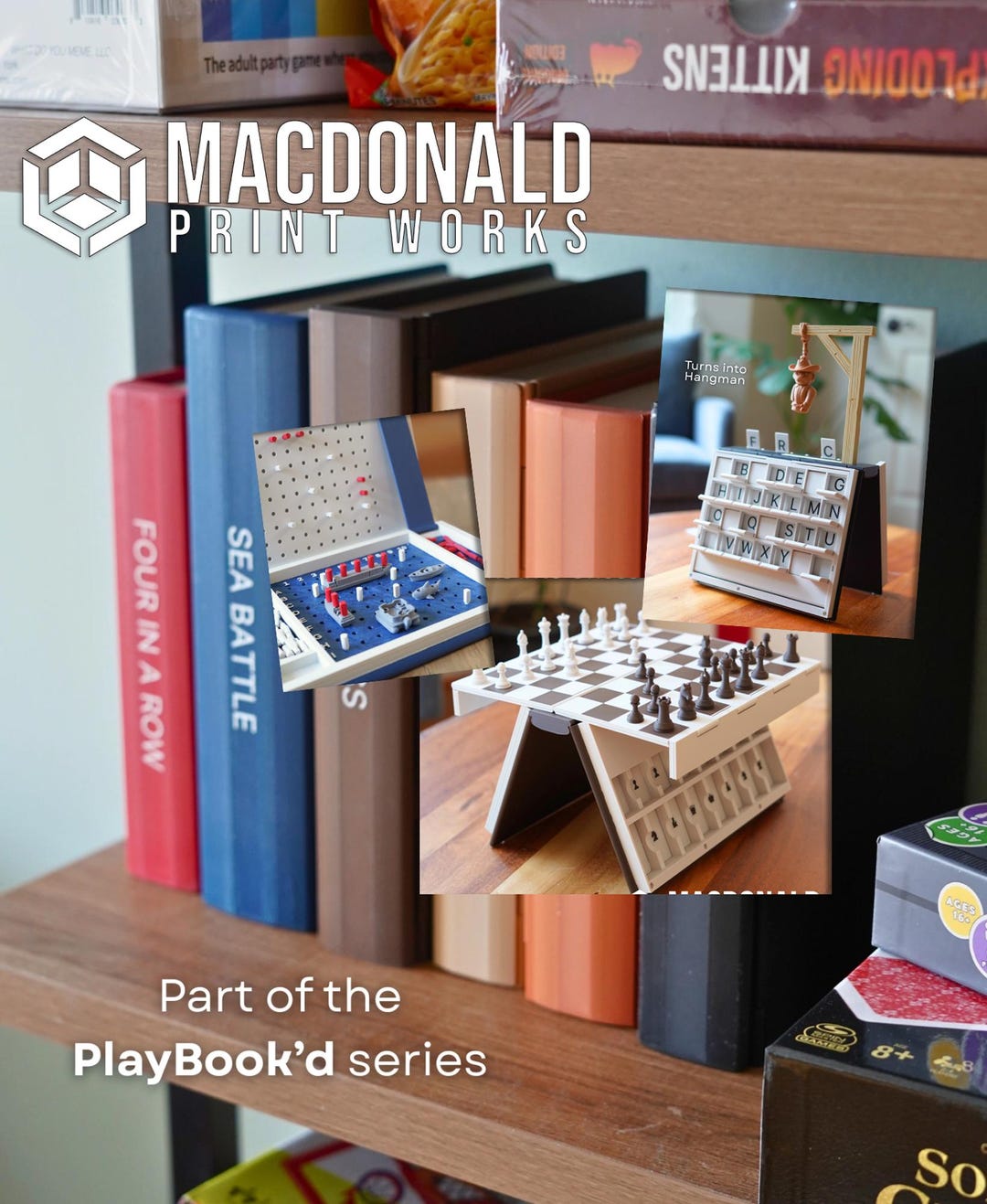 Playbook'd Board Games - Book Edition - Hangman / Chess / Sea Battle ...