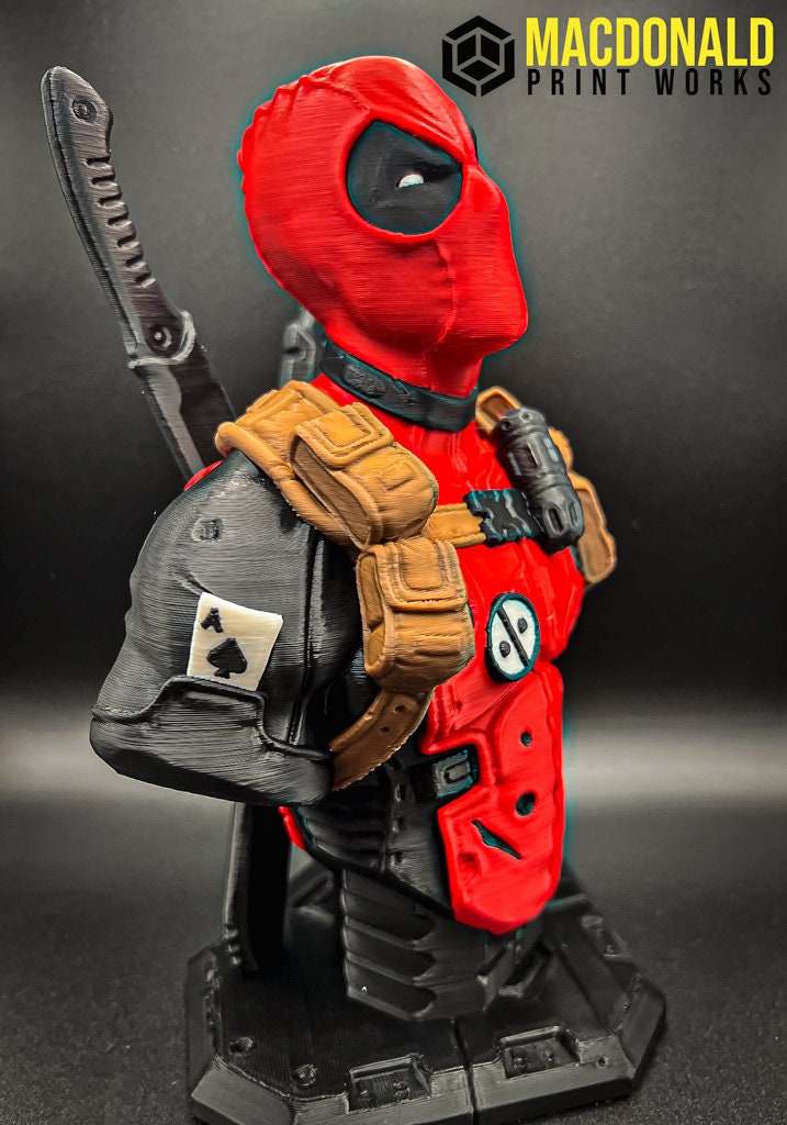 Collectible 3D Printed Deadpool Bust Perfect for Marvel Fans - Etsy