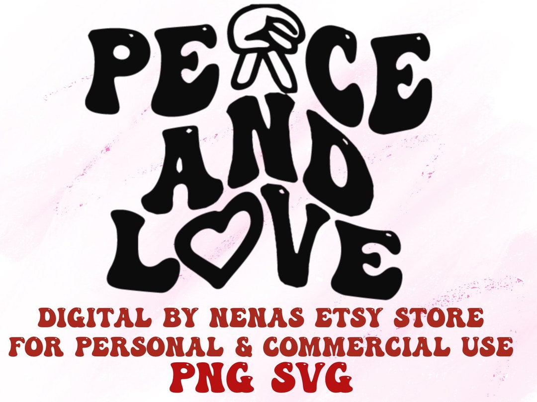 Peace and Love SVG, Retro Wavy Text SVG, Hippie SVG, , Peace , Trendy ...