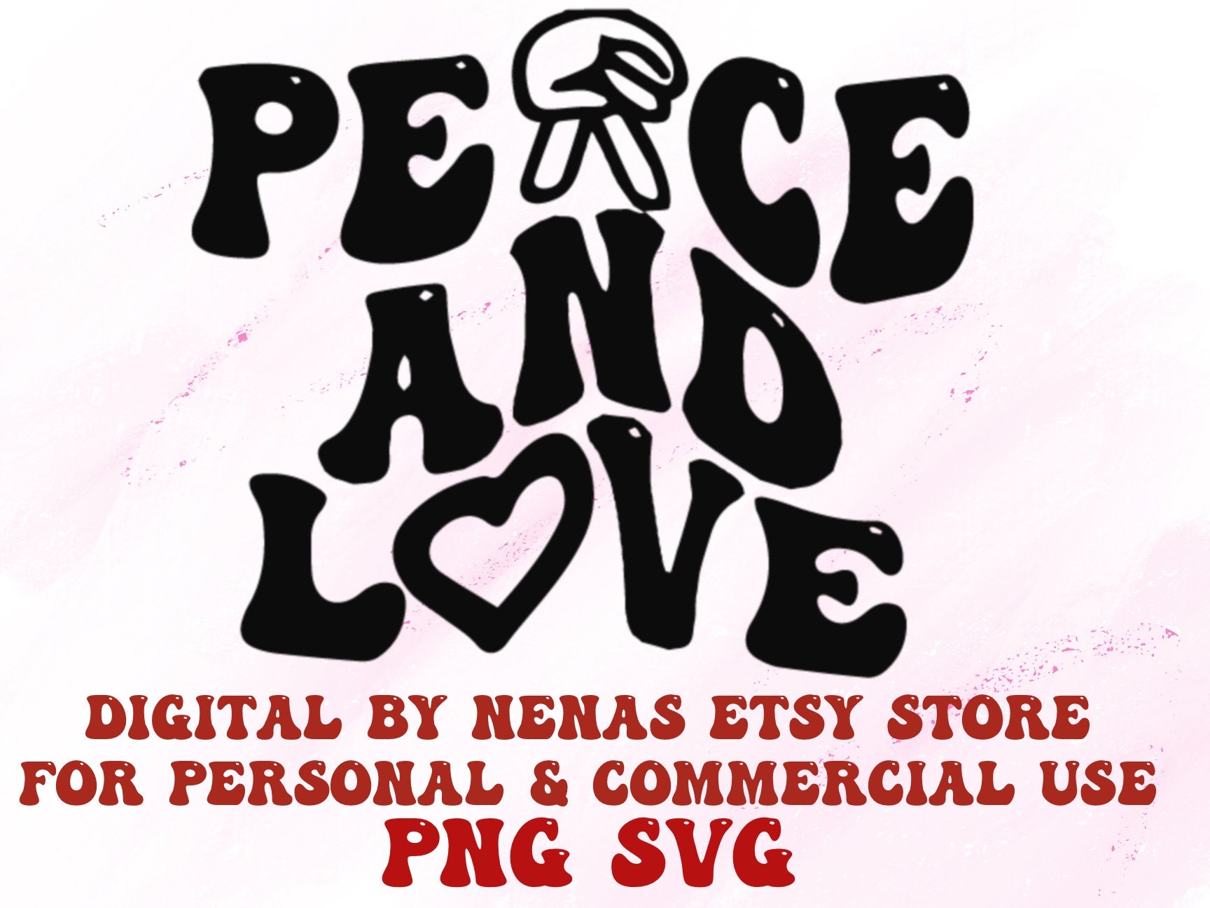 Peace and Love SVG, Retro Wavy Text SVG, Hippie SVG, , Peace , Trendy ...
