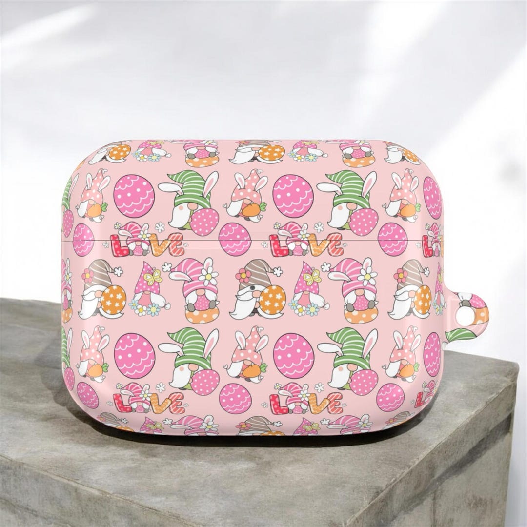 Easter Gnome Bunny AirPod Cases - Cute Pink Design for Spring, Perfect Gift for Kids and Teens ...