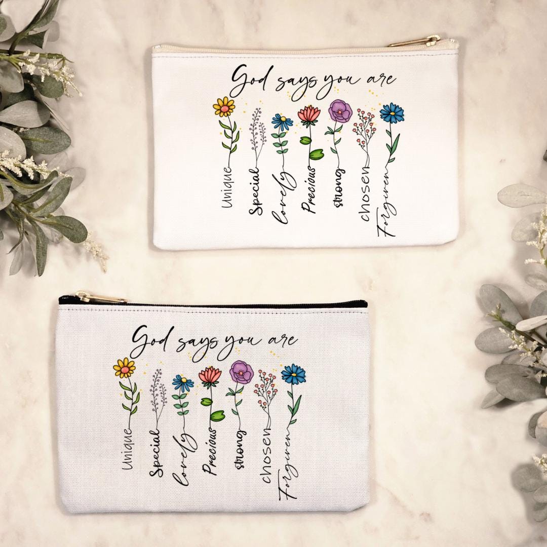 God Says You Are - Faith Christian Accessory Pouch, Religious Gift for ...