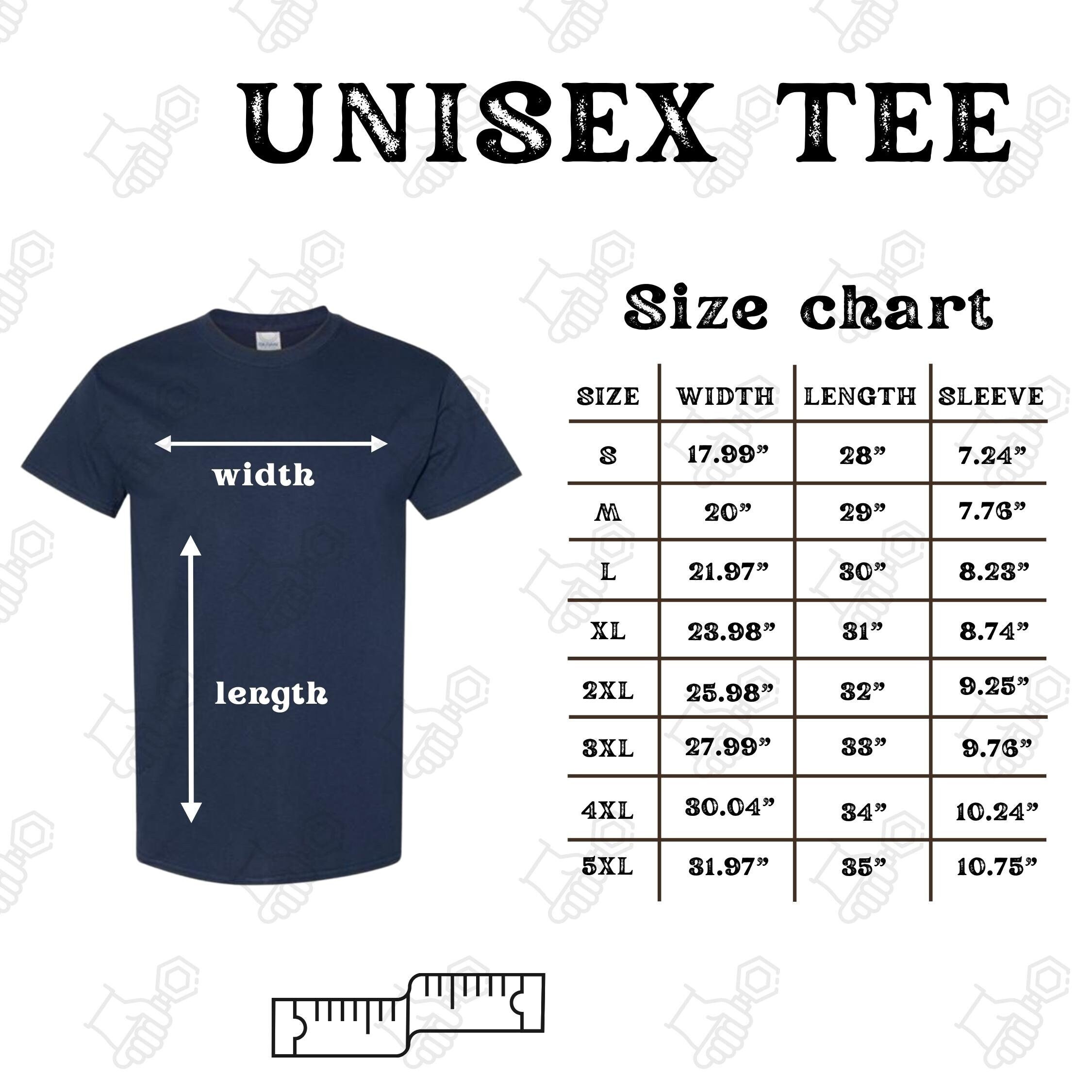 Gildan 5000 Size Chart Size Chart For Gildan Gildan 5000 Mockup And