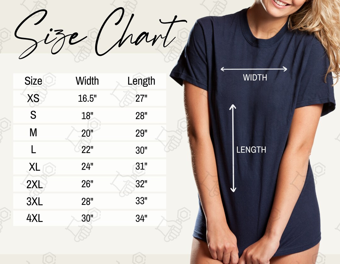 Bella Canvas 3001 Size Chart, Womens 3001 Size Chart, Bella Canvas 3001 ...