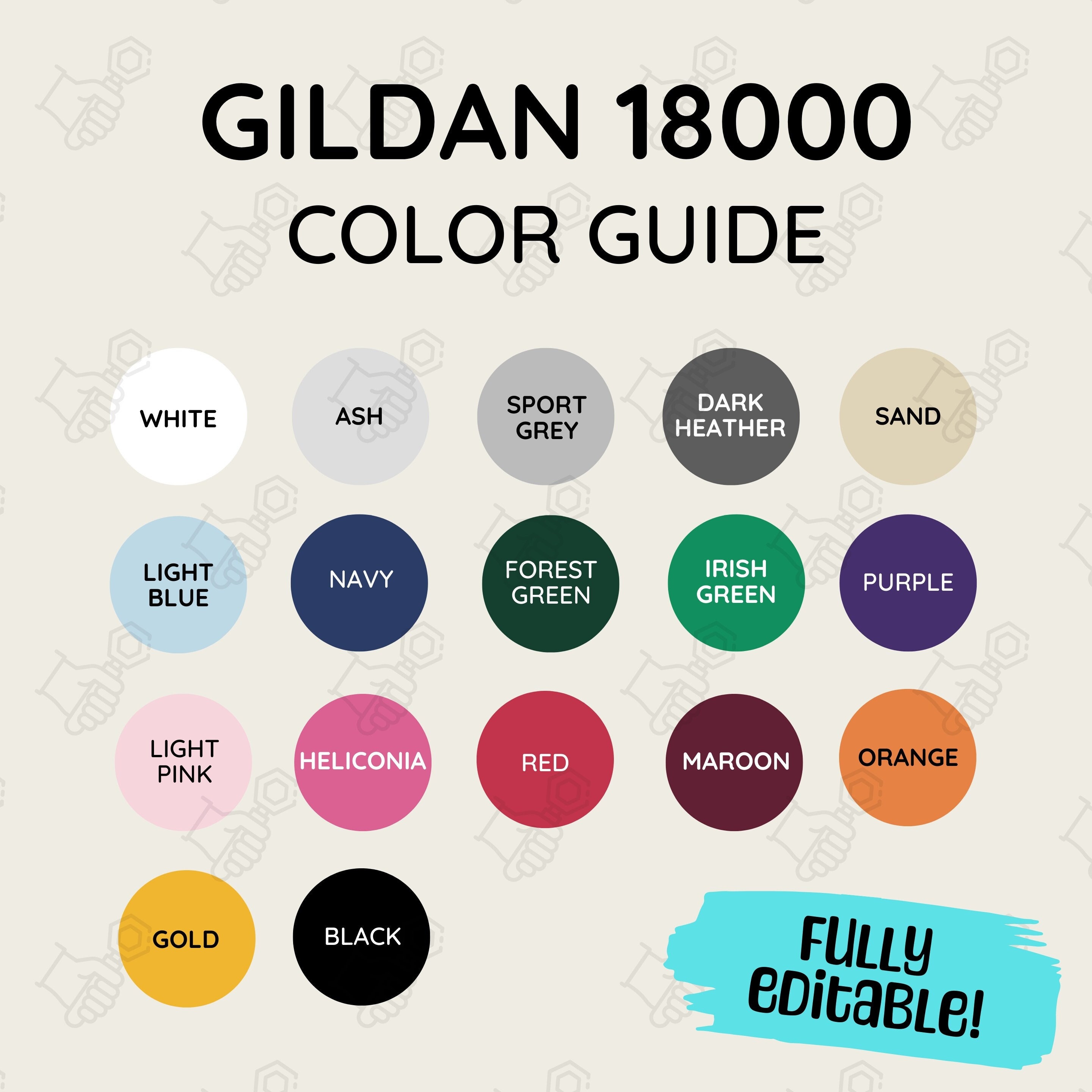 Editable Gildan 18000 Color Chart Gildan 18000 Editable Color - Etsy Editable Gildan 18000 Color Chart Gildan 18000 Editable Color - Etsy