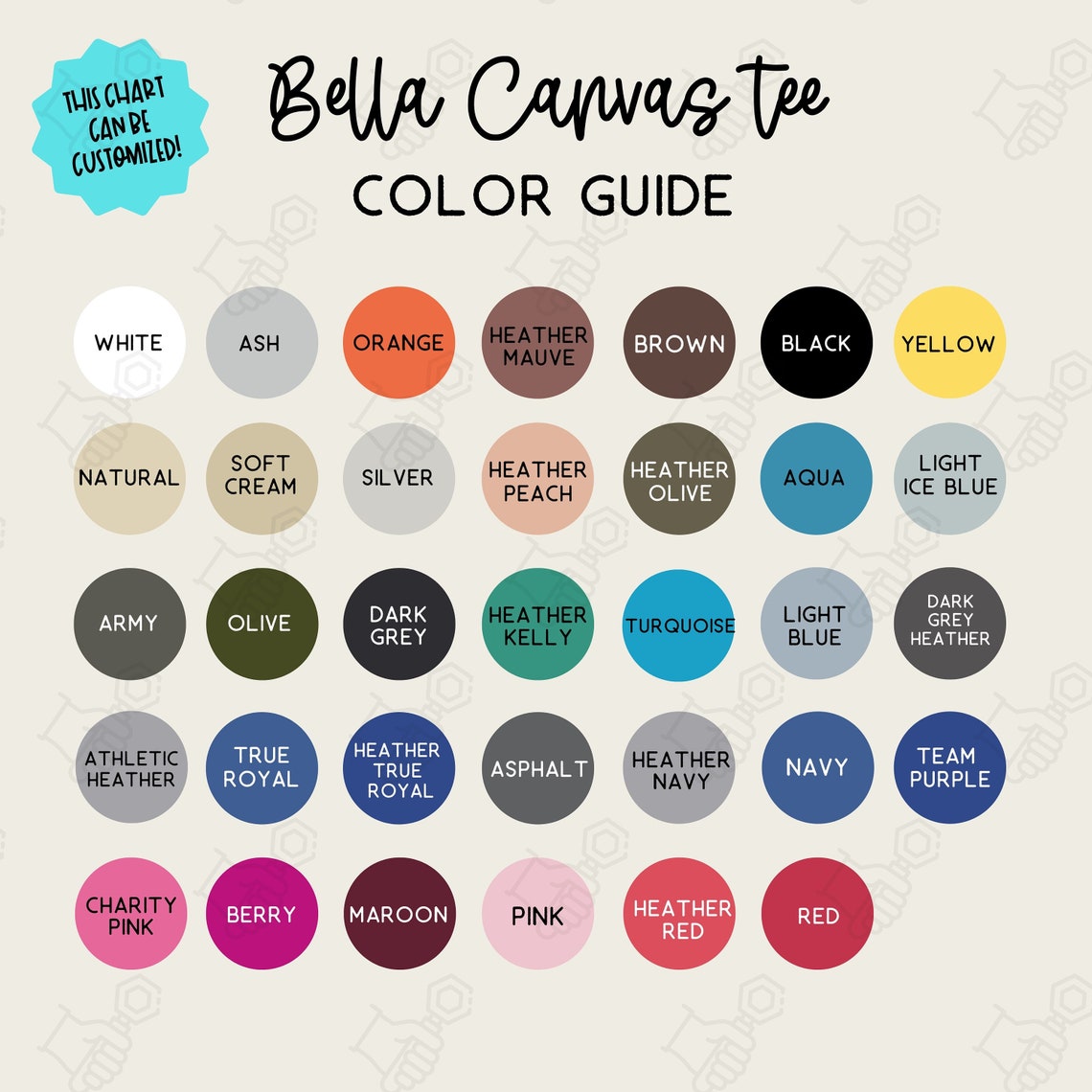 Bella Canvas 3001 Color Chart 3001 Color Chart Bella Canvas - Etsy Bella Canvas 3001 Color Chart 3001 Color Chart Bella Canvas - Etsy
