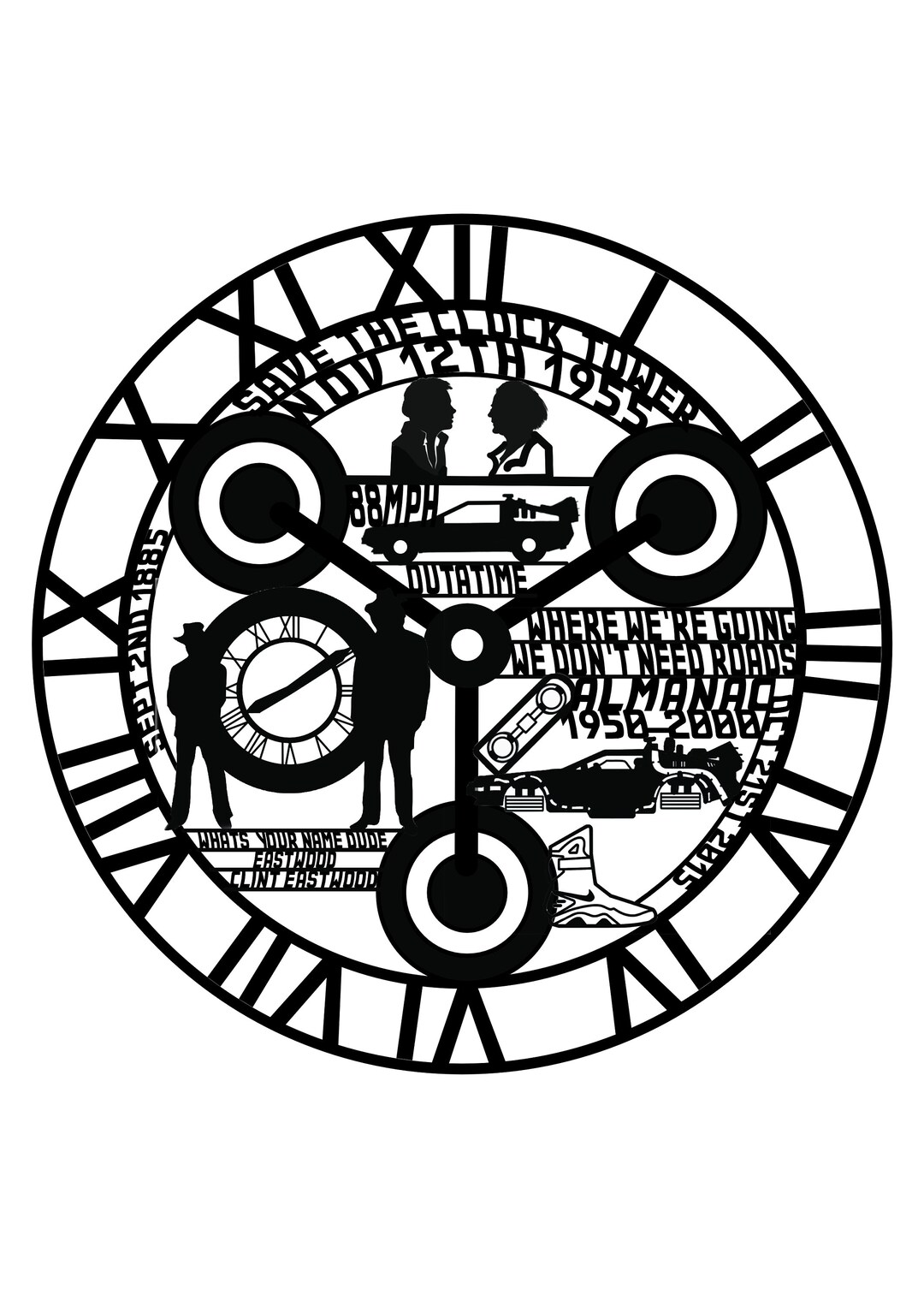 Back to the Future Clock - Etsy