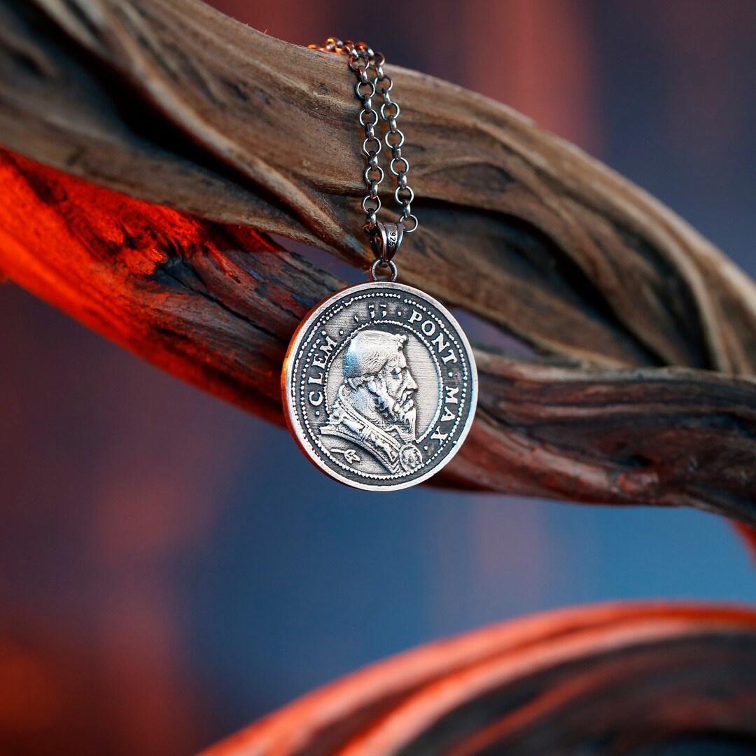 Pope Clement XII Pont Max Medallion Necklace, Handmade Pope Coin ...