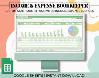 Easy Bookkeeping Template | Small Business Finance Spreadsheet | Income and Expense Tracker ...