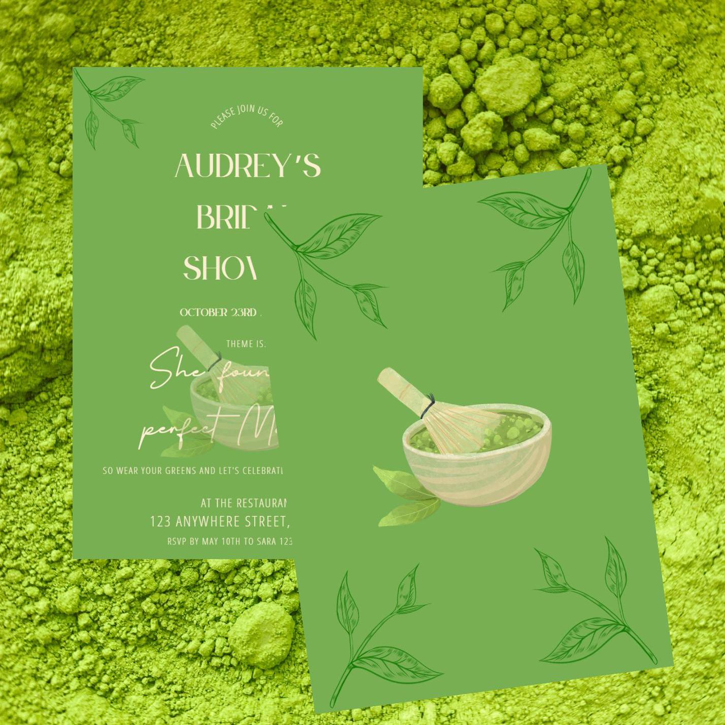 Matcha Bridal Shower Invitation Template, She Found Her Perfect Matcha ...