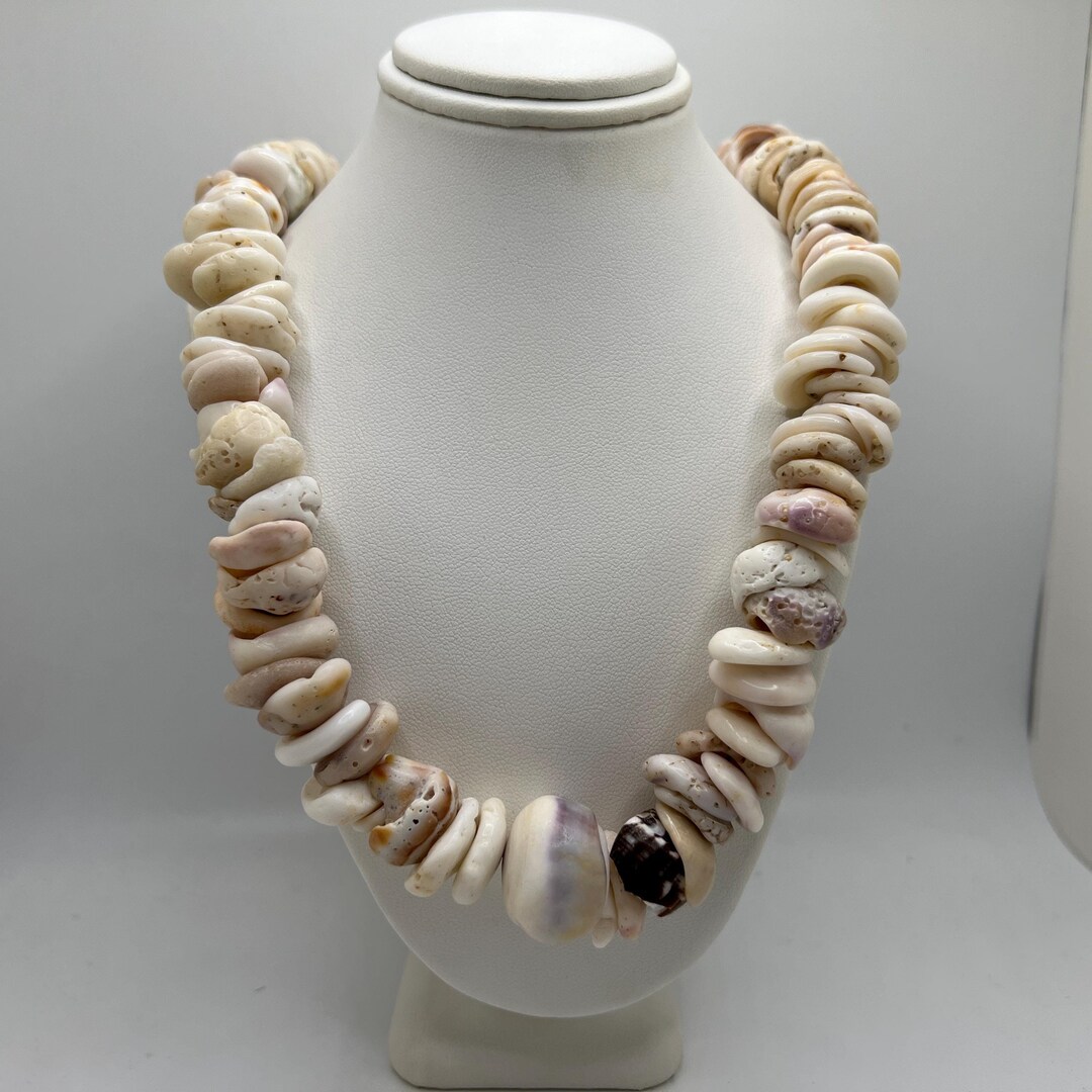Puka Shell Necklace W/125 Rugged Large Size Thick Pukas in a Variety of ...
