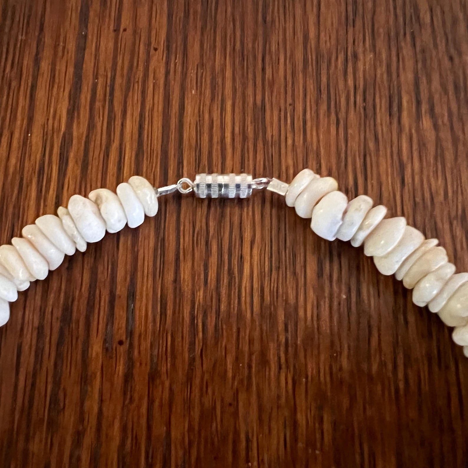 Puka Shell Necklace With Unique Marbled Cone Shell Puka Pendant Vintage ...