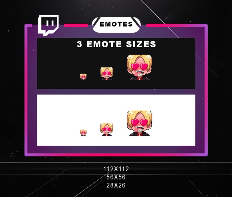 One Piece Sanji in Love, Animated Emote and Sticker for Twitch Youtube ...