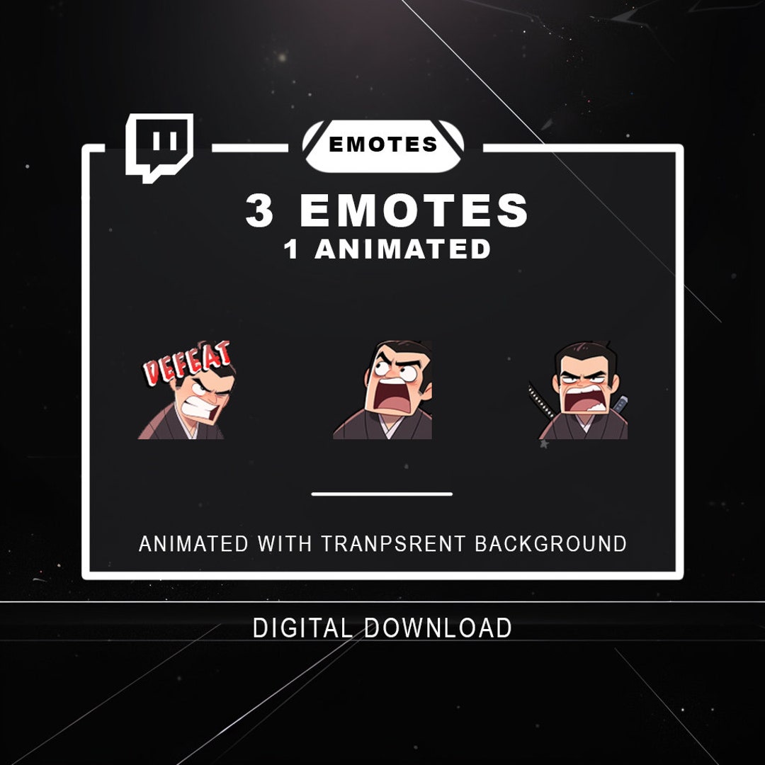 3 Defeat Samurai Emote and Sticker for Twitch Youtube, Discord & Ect ...