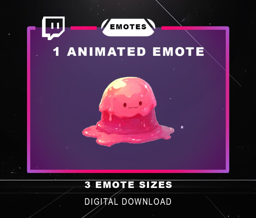 1 Pink Happy Slime Animated Emote and Sticker for Twitch Youtube ...