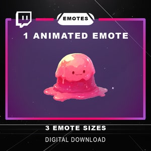 1 Pink Happy Slime Animated Emote and Sticker for Twitch Youtube ...