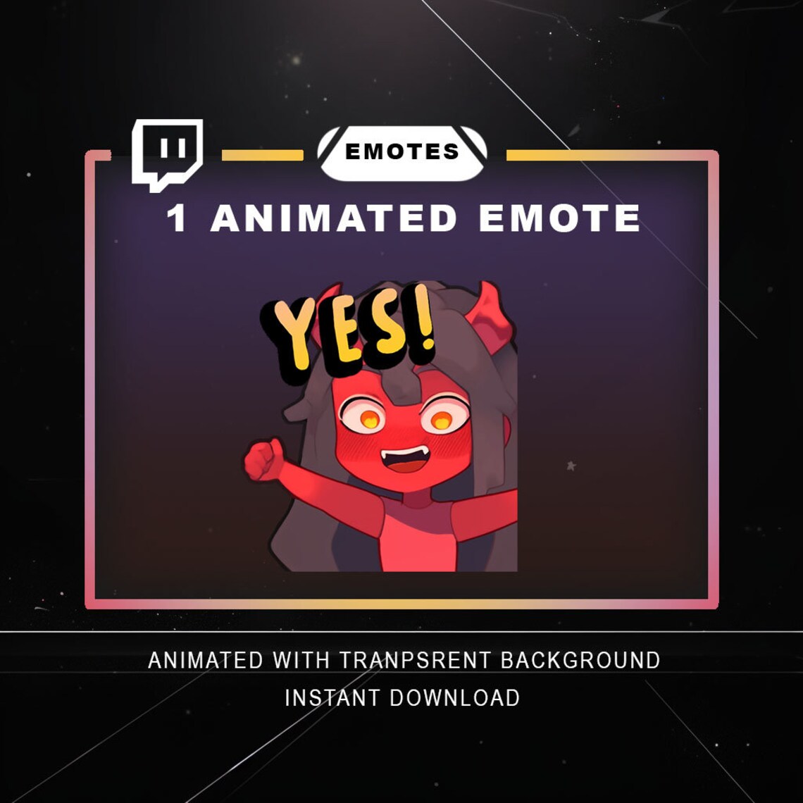 Anime Female Demon, Demoness, Yes Animated Emote and Sticker for Twitch ...