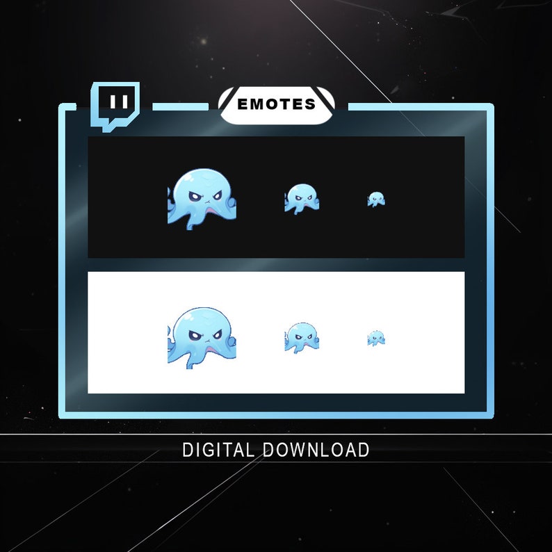 Angry Blue Squid, Animated Emote and Sticker for Twitch Youtube and ...