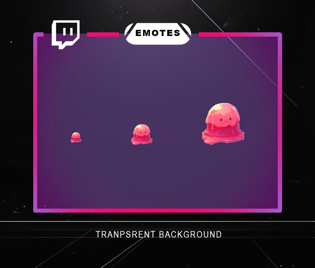 1 Pink Happy Slime Animated Emote and Sticker for Twitch Youtube ...
