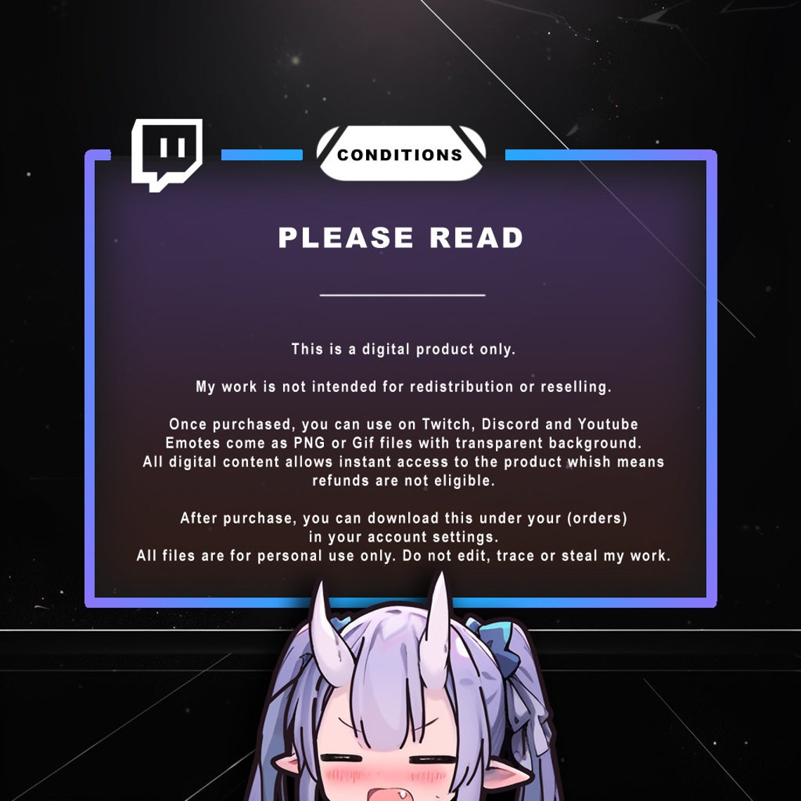 5 Anime Female Demon Demoness Emotes for Twitch Youtube - Etsy