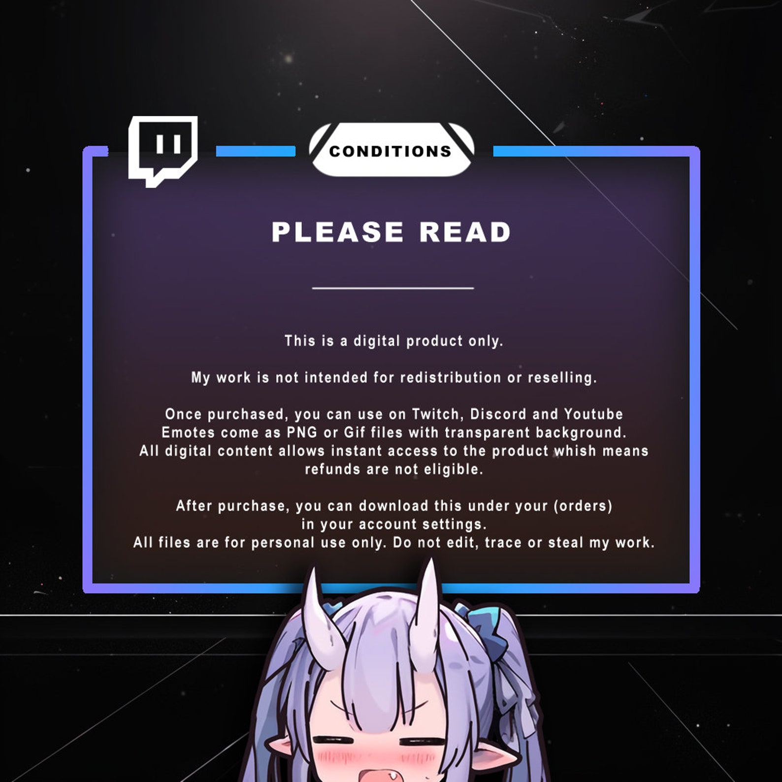 5 Anime Female Demon, Demoness Emotes for Twitch Youtube, Discord & Ect ...