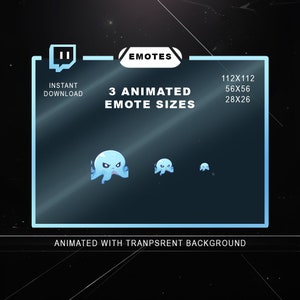 Angry Blue Squid, Animated Emote and Sticker for Twitch Youtube and ...