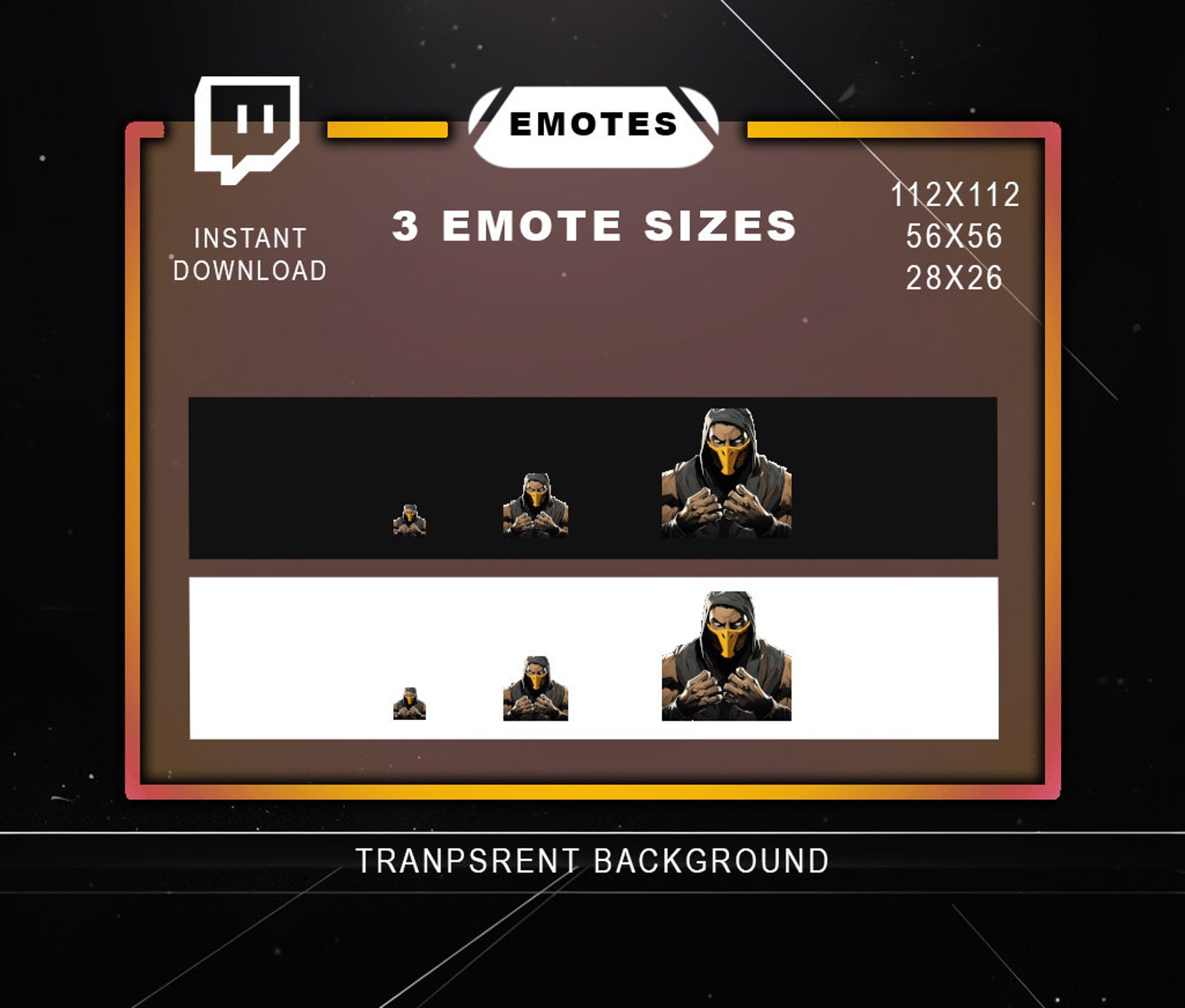 Mortal Kombat Scorpion Animated Emote and Sticker for Twitch Youtube ...