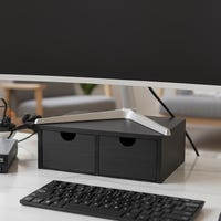 Solid Walnut Desk Shelf | Wooden Monitor Stand for Desk Organization in ...