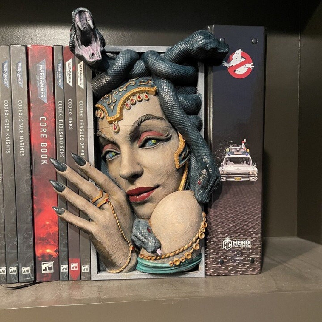 Medusa Book Nook - Fantasy Book Shelf Decor - Book Lovers Gift - Horror ...