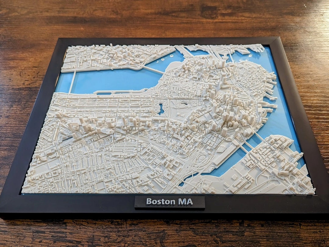 Boston Massachusetts USA 3D City Map Custom 3D Street Map Home Office ...