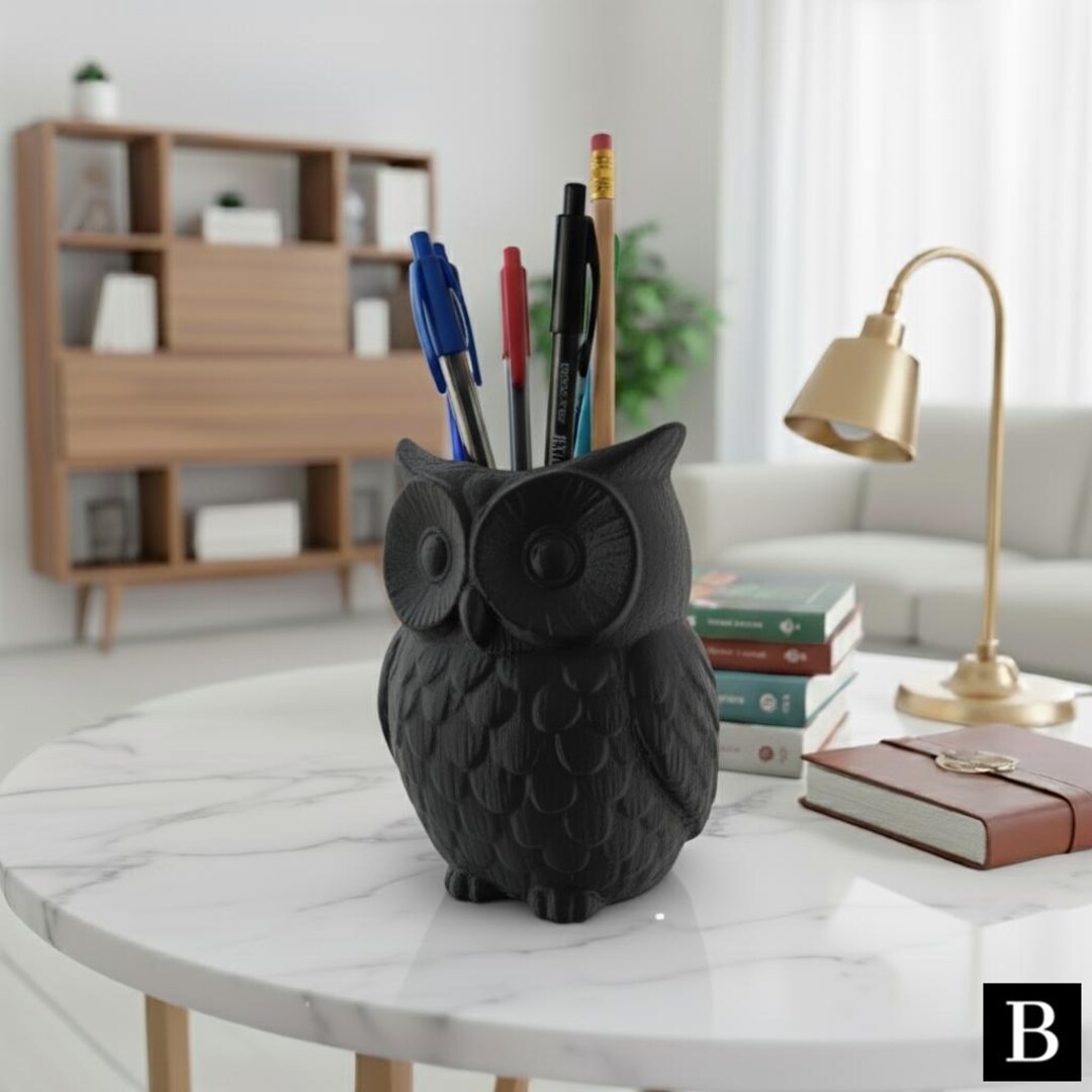 Owl Desk Organizer - Unique Pen Holder for Desk - Etsy