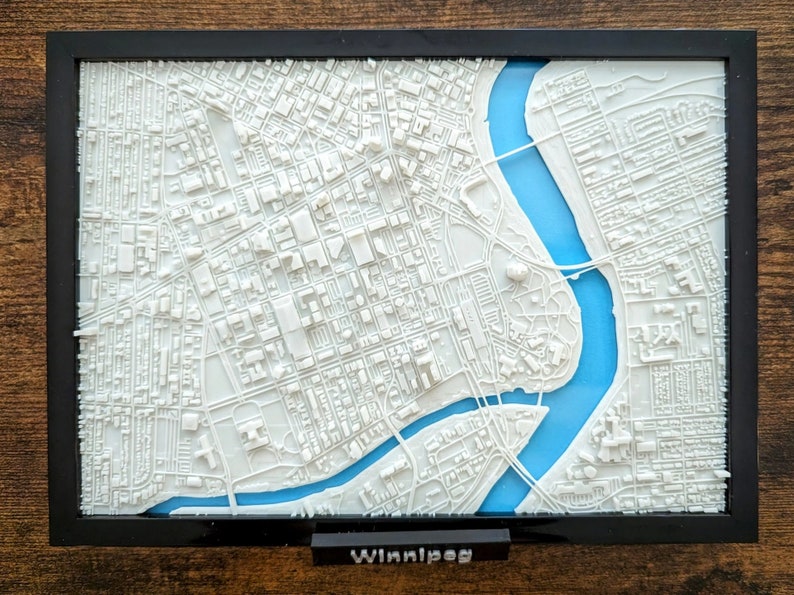 Winnipeg Manitoba City Map - Custom Wall Art - 3D Street Map - Home ...