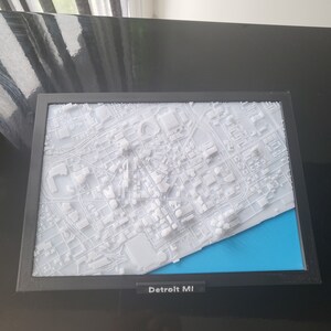 Detroit Michigan USA 3D City Map - Custom Wall Art - 3D Street Map ...