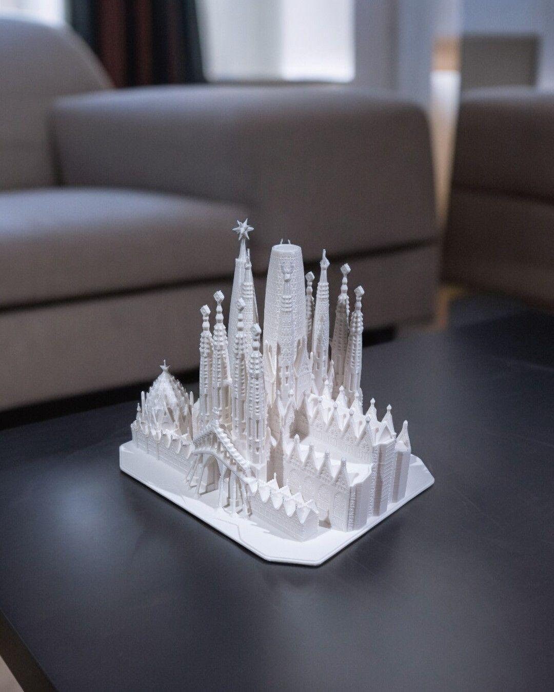 Basilica of Sagrada Familia Church 9" Long - Spain City Miniatures ...